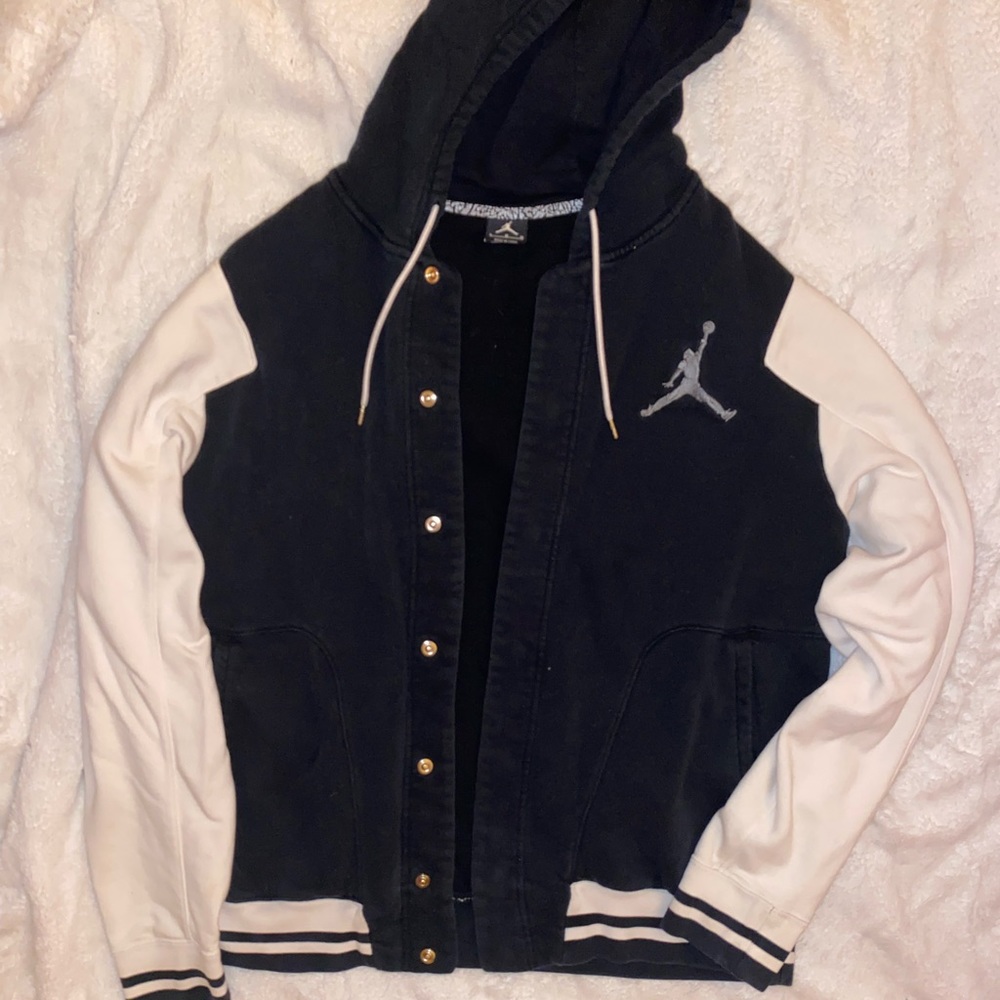 Jordan Black And White Varsity Jacket - Gem